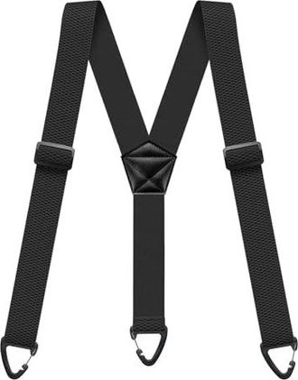 Generic Bretelles cach&eacute;es pour homme tr&egrave;s r&eacute;sistantes sous le dos en Y 3,8 cm avec 3 boucles &agrave; pression, accessoires de v&ecirc;tements, Noir, taille unique