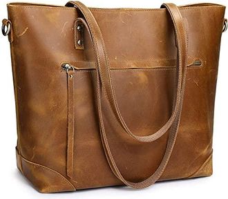 S-Zone Femmes Vintage 3-Way Véritable Crazy Horse En Cuir Fourre-Tout Sac À Bandoulière Sac À Main De Mode Sac À Main Messenger Sac