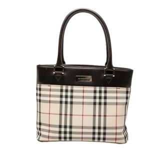 Burberry Tote Pre-owned House Check Canvas - Femme - Pre-owned - Beige - Taille: ONE Size
