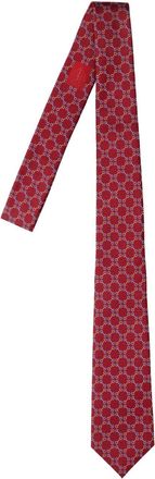 Gucci Jacquard Silk Tie With Clamp