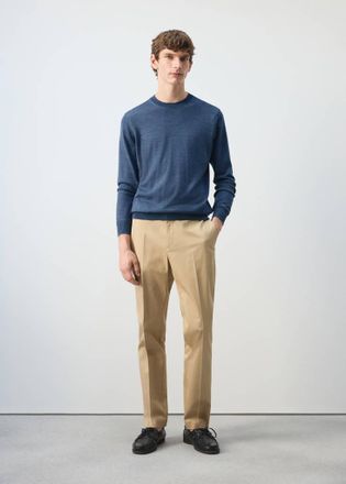 Mango Pull 100 % laine maille fine bleu indigo - Homme - L - MANGO MAN