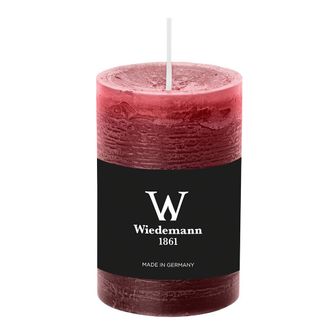 Wiedemann durchgefärbte Stumpenkerzen (H x Ø) 90 x 58 mm, Farbe Bordeaux, mit ASF zum Abbrandschutz, Wiedemann Marble Kerzen, Advent, Adventskranz, Weihnachten,