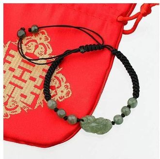 La Chineuse PIXIU-Jade-Armband - Feng-Shui-Symbol für Reichtum und Schutz - Chinesischer Schmuck - Verstellbares Armband - Gratis Satinbeutel - Geschenkidee für G