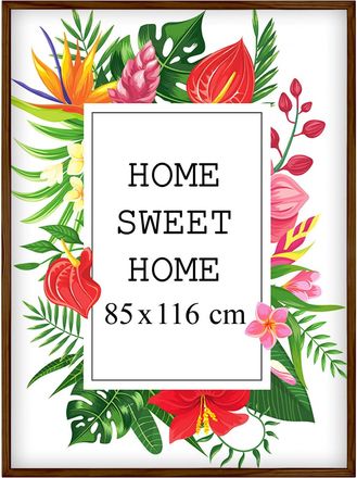 MG Design Braun Bilderrahmen 85 x 116 cm - Aus echtem Holz mit Acrylglas, zum Aufhängen & Aufstellen, für Fotos, Poster & Puzzle