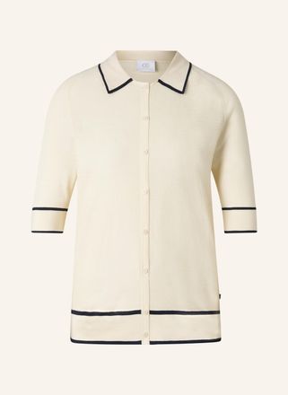 Bogner Seiden-Strickjacke Peaches weiss