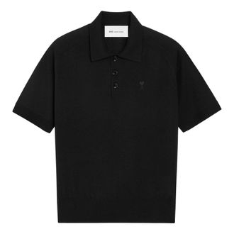 Ami Homme, Tops, Noir, Taille: S Quota Polo Manches Courtes