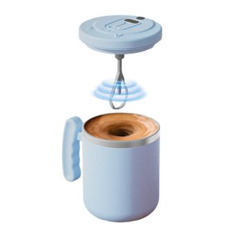 Generico Wiederaufladbarer Becher mit automatischem R&uuml;hren, 400 ml, auslaufsicher, automatischer batteriebetriebener Kaffeebecher, tragbarer Becher f&uuml;r Getr&auml;nk