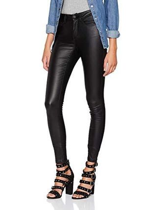 Only NOS Onlanne K Mid Waist Coated Jeans Noos, Jean skinny Skinny Femme, Noir (Black), W30/L34 (Taille fabricant: L)