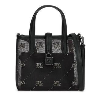 Karl Lagerfeld Shopper - K/Autograph Tote Bag mit Vorhängeschloss und Stras - Gr. unisize - in Schwarz - für Damen