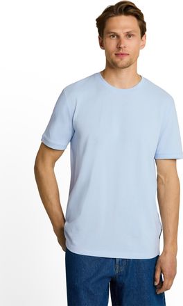 Tom Tailor Denim Rundhalsshirt TOM TAILOR DENIM, Herren, Gr. XXL, blau (light metal blau), Single Jersey, Obermaterial: 60% Baumwolle, 40% Polyester, Rundhals, Shirts 