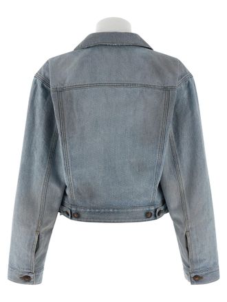 Balenciaga Stonewashed Denim Double Layer Jacket - Blue