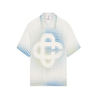 Casablanca Homme, Chemises, Multicolore, Taille: S Chemise &agrave; Manches Courtes en Lin &agrave; Pois