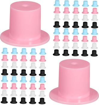 SOLUSTRE 200 Stück Miniatur Bowler Hüte aus Kunststoff Bunte Mini Clown Hüte für DIY Bastelprojekte Puppenaccessoires und Weihnachtsbaumschmuck Festliche Dekor