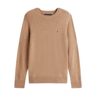 Tommy Hilfiger Reiner Lammwoll-Pullover mit Rundhalsausschnitt - - Knitwear - Herren - Braun - S