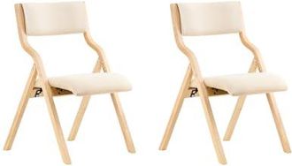 SoBuy Chaises Pliantes Tapiss&eacute;es Lot de 2, Chaise de R&eacute;union en Bois avec Assise Rembourr&eacute;e, Chaise Bureau Chaise Pliable Portable pour Cuisine, Bureau, Sal