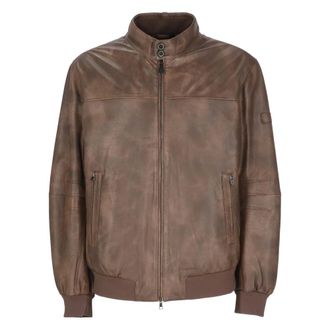 Peuterey Veste matelass&eacute;e en cuir - Homme - Vestes - Brun - Taille: L