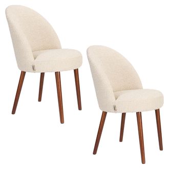Dutchbone Barbara Stoel Bouclé Beige - 2 er Set