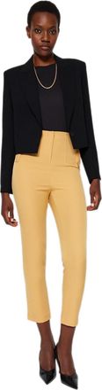 Trendyol Damen Gerade Zigaretten Hohe Taille Hose Pants, Camel, 34