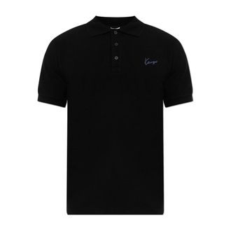 Kenzo Homme, Tops, Noir, Taille: XL Polo Slim Signature Brod&eacute;