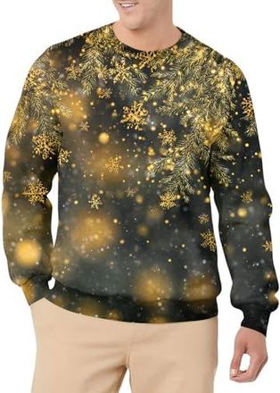 Generic Sweat-shirt de Noël moche pour homme - Imprimé 3D - Manches longues - Col rond - Imprimé amusant - Sans capuche - Coupe ample - Pour fête de vacances 