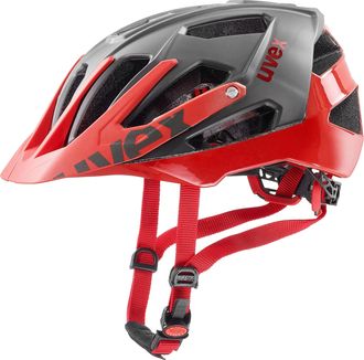 Uvex Quatro - sicherer MTB-Helm für Damen und Herren - individuelle Größenanpassung - waschbare Innenausstattung - Grey red - 52-57 cm