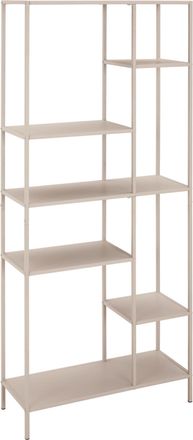 Xora Regal, Greige, Metall, 7 F&auml;cher, 78x175x30 cm, Wohnzimmer, Regale, B&uuml;cherregale