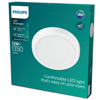 Philips LED Einbauspot Slim Surface, 12W, k&uuml;hlwei&szlig;es Licht (4000K), rund, Wei&szlig;