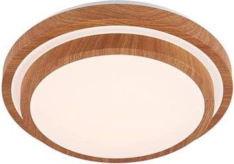Lindby LED Plafonnier Vaako (Moderne) en Marron e. a. pour Bureau (1 lampe,à), Eclairage Lampe Luminaire Plafond Eclerage Interieur