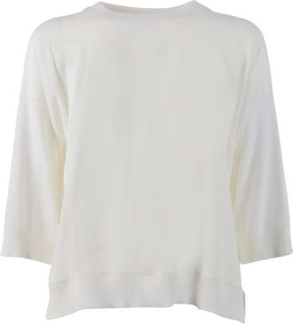 PESERICO Femme, Pulls, Blanc, Taille: 38 FR Maille ras du cou