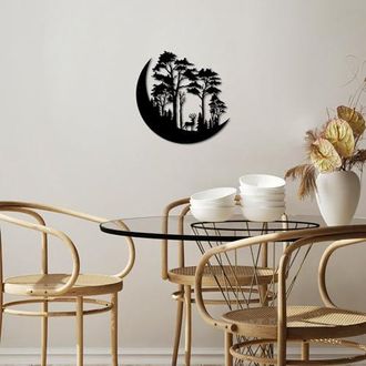 Hanah Home Stylish Black Decorative Metal Wall Accessory, 50 x 50 cm | 100% Metal (1.5 mm Thick) | Easy Wall Mounting | Perfect for Modern Home Decor