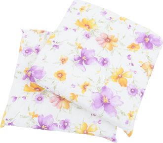 CB Home & Style Sitzkissen Stuhlkissen Blumen Dekokissen 2er-Pack 40x40cm (Blüte violett/gelb)