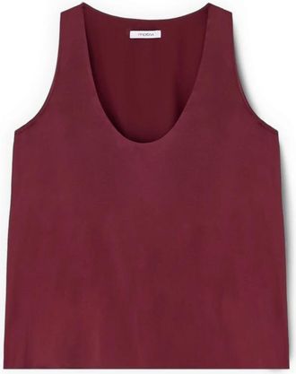 Motivi Top aus Viskose-Satin mit tiefem Ausschnitt - - Tops - Damen - Rot - 2XL