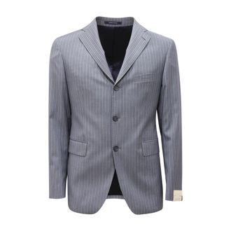 Tagliatore 0551Au Anzug mit Nadelstreifen aus Wolle - - Jackets - Herren - Blau - S