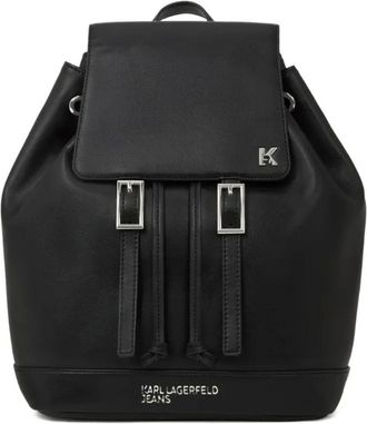 Karl Lagerfeld Femme, Sacs, Noir, Taille: ONE Size Drawstring Flap Backpack