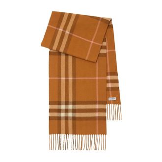 Burberry Femme, Accessoires, Brun, Taille: ONE Size &Eacute;charpe &agrave; carreaux en cachemire