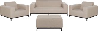 Beliani Modernes Loungeset 4-teiliges Polsterbezug/schwarzes Gestell beige Rovigo