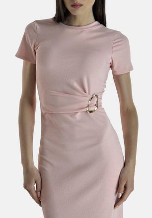 Elara Bodykleid Damen Midikleid - Tailliertes Kleid mit Zierschnalle