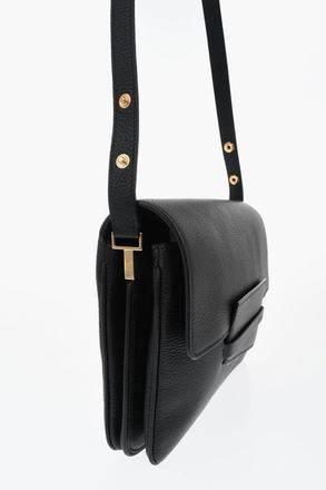 IL BISONTE Solid-Color Hammered Leather Clutch Il Bisonte