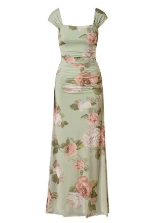 Adrianna Papell Maxikleid Print Stretch Mesh Long Gown Luftiges, elastisches Blumenkleid aus Mesh