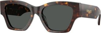 Versace Sonnenbrille mit Logo-Print im quadratischen Design - - Accessories - unisex - Braun - 53 MM