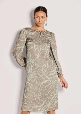 Madeleine Midikleid Modernes Crash-Kleid mit Two-Tone-Effekt Rundhals, Falten, Rei&szlig;verschluss, Langarm