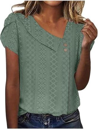 Generic Tee Shirt Femme Sport D&eacute;t&eacute; &Agrave; Manches Courtes Basiques Hauts T Shirt Et&eacute; D&eacute;contract&eacute; Loose Vetement Mode Et &Agrave; Manches Courtes Chemises Chic Et Elegant 