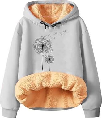 Generic Sweat à capuche en polaire pour femme - Manteau moelleux confortable pour lhiver et le printemps - Pull à capuche en polaire chaude à manches longues 