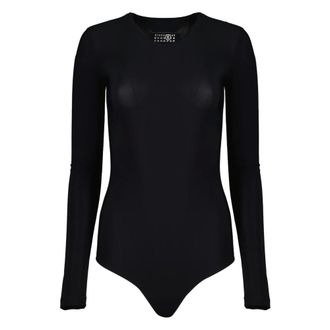 Maison Margiela Femme, Tops, Noir, Taille: 42 FR Long Sleeve Bodysuit