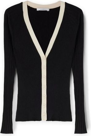 Motivi Femme, Pulls, Noir, Taille: 40 FR Cardigan c&ocirc;tel&eacute; bicolore