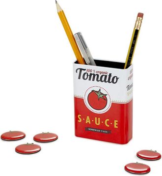 Balvi magnetischer Stifthalter Tomato Sauce Farbe Rot Dose in Form einer Tomatenkonservendose mit Mag