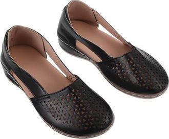 BESPORTBLE Sandales Compens&eacute;es Femme L&eacute;g&egrave;res et Confortables Chaussures &agrave; Talon Compens&eacute; Ajour&eacute; Respirantes Mocassins Enfiler Noirs Style et D&eacute;contract&eacute;