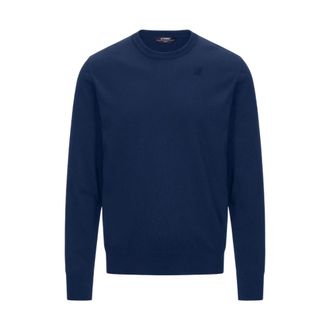 K-Way Blaues Crew Neck Baumwollshirt - - Knitwear - Herren - Blau - 3XL