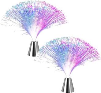 Generic Belle lumi&egrave;re romantique &agrave; fibre optique - 2 pi&egrave;ces lampe &agrave; piles changeant de couleur, belle lumi&egrave;re romantique &agrave; changement de couleur LED fibre opt