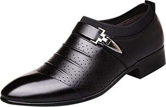 Generic Chaussures Oxfords pour Hommes Classique, Derby Mens Shoes, Robe daffaires en Cuir Pointues Sandales Respirantes d&eacute;contract&eacute;es paresseuses (Black 48)